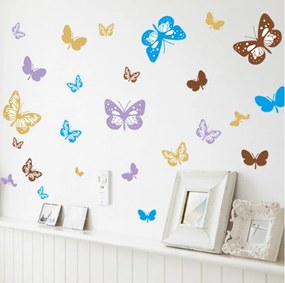 Živá Zeď Samolepka na zeď Barevní motýlci