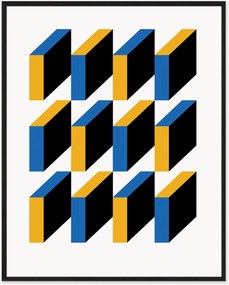 Zarámovaný digitální tisk Bauhaus Abstract Squares
