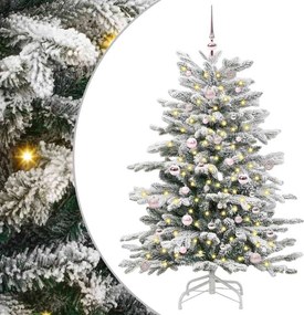 Umělý Skládací Vánoční Strom Bílá 150 cm PE a PVC 3395633