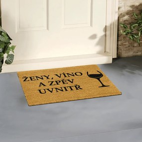 Rohožka z přírodního kokosového vlákna Artsy Doormats Víno, 40 x 60 cm