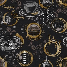 Forbyt, Ubrus s nešpinivou úpravou, Perfect Coffee, černý 120 x 155 cm