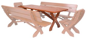 Drewmax MO112 stůl - Zahradní stůl z masivního smrkového dřeva 200x90x72cm - Týk