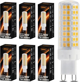 6x LED žárovka G9 7W 950lm - neutrální bílá 4500K