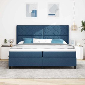 Postel s boxspringem s polštářem Modrá 200 x 200 cm textil 3341734
