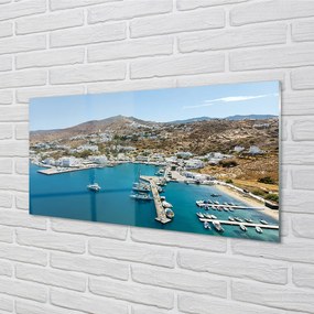 akrylový obraz Řecko Coast horské město 140x70 cm
