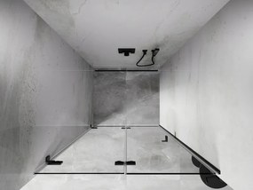 Mexen, Mexen Lunar-F skládací levé sprchové dveře 65 cm, průhledné, pistolově šedá kartáčovaná - 836-065-000-66-00-L