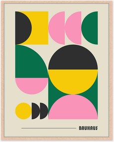 Zarámovaný digitální tisk Colorful Bauhaus Circles