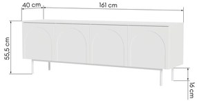 Televizní skříňka Helene se čtyřmi dvířky bílá
