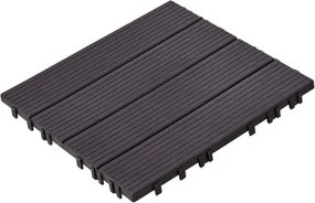 zámkové palubkové dlaždice 36 Kusů 30,5 × 30,5 cm vodotěsné pro verandu tmavě hnědá