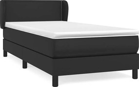 Box spring postel s matrací černá 90x200 cm umělá kůže 3127229