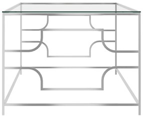 vidaXL Marketos Konferenční stolek stříbrný 120x60x45 cm nerezová ocel a sklo