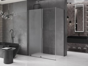 Mexen Velar, sprchový kout s posuvnými dveřmi 150 x 85 cm, 8mm sklo námraza, grafit broušený, 871-150-085-31-66