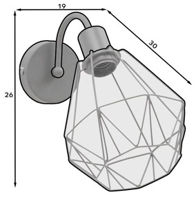 Eltap Industriální nástěnná lampička Bendinni, 19x30x26cm