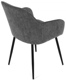 Jídelní židle, šedá látka, černý kov DCL-221 GREY2