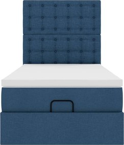 Osmanský postel s matrací modrá 90x200 cm textil 3313298