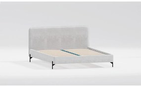 Světle šedá čalouněná dvoulůžková postel s roštem 160x200 cm Barker – Ropez