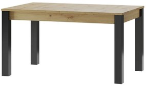 SZYNAKA Trendline Jídelní stůl rozkládací - LUCAS 40, 140/210x90, dub artisan/matná černá