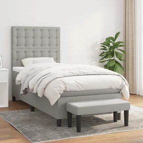 Box spring postel s matrací světle šedá 90x200 cm textil 3136885