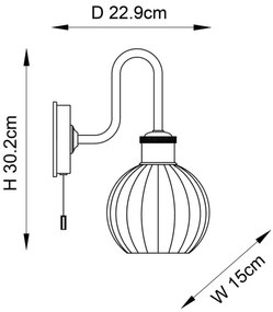 Endon 95507 - Koupelnové nástěnné svítidlo KENDALL 1xE27/10W/230V IP44 mosaz