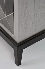 Komoda Stilig ST504 152 cm z masivu šedá/zlatá