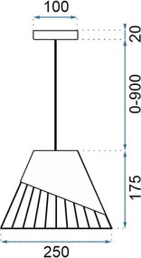Toolight - závěsná stropní zrcadlová lampa E27 60W APP228-1CP, černá-bílá, OSW-00888