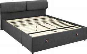 ACTONA GROUP Čalouněná postel CALVI tmavě šedá 160x200 H000024735