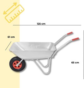 Kolečko LARRY pozinkovaný, max. 1 kapacita 80l/100kg, stříbrná/černá Gardebruk