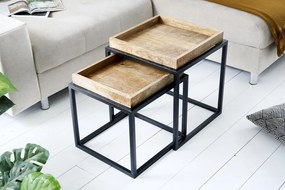 Sada odkladacích stolíkov Paxley 45 cm mango