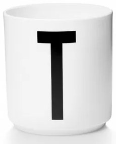 Porcelánový hrnek s písmenem T, bílá Design Letters