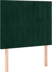 Čelo postele tmavě zelené 80x5x118/128 cm sametové 3116603