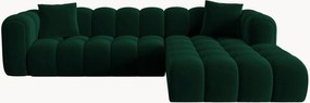 Modulární rohová sametová pohovka Clotilde, 4místná