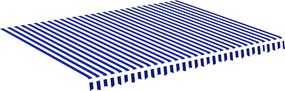 Náhradní plachta na markýzu modrá a bílá 450 x 350 cm polyesterová 311920