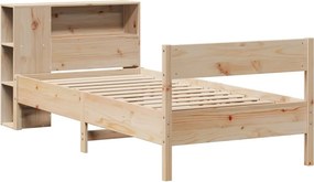 Postel s knihovnou bez matrace 75 x 190 cm masivní borovice 3322972