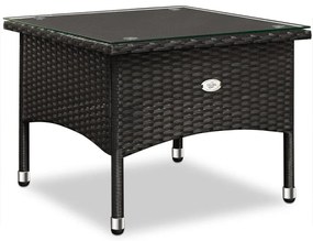 Casaria Zahradní stolek z umělého ratanu, černý 50x45cm
