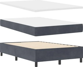 Postel s boxspringem s čelo Tmavě šedá 120 x 200 cm samet 3339825