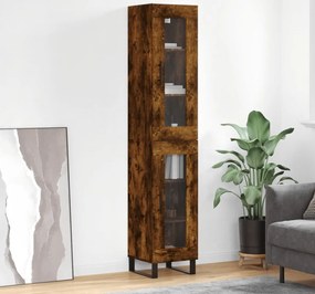 vidaXL Skříň highboard 34,5x34x180 cm kompozit [3199450] Barva: kouřový dub