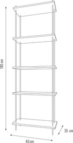 Kovové regály v industriálním stylu DECO, 185x43x35 cm