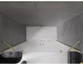 Mexen Velar Duo, posuvné sprchové dveře do otvoru 170 cm, 8mm sklo námraza, zlatá matná, 871-170-000-32-55