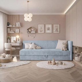 Válenda s úložným prostorem, 90x200, světle modrá, LUIZA Kondela 0000420661