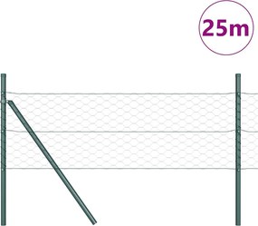 Hexagonální kotvení plotu 25 x 0,4 m Ocel potažená PVC Zelená 3352659