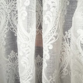 Voálová Luxusní vyšívaná záclona bílá Versailles White metráž Ervi 3634-11