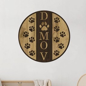 dřevo života Dřevěná cedulka DOMOV Zvolte barvu dekoru: Wenge-Dub zlatý, Zvolte rozměr Ø (cm): 20