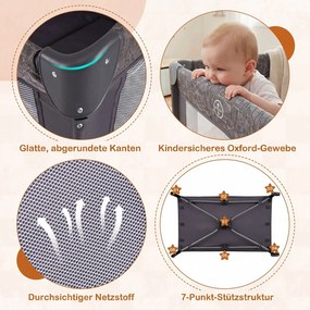Costway 5 v 1 cestovní postýlka s přebalovací podložkou 2 bezpečnostní pásy