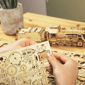 Robotime 3D dřevěné puzzle Parní lokomotiva Prime Steam Express 1:80 308 ks